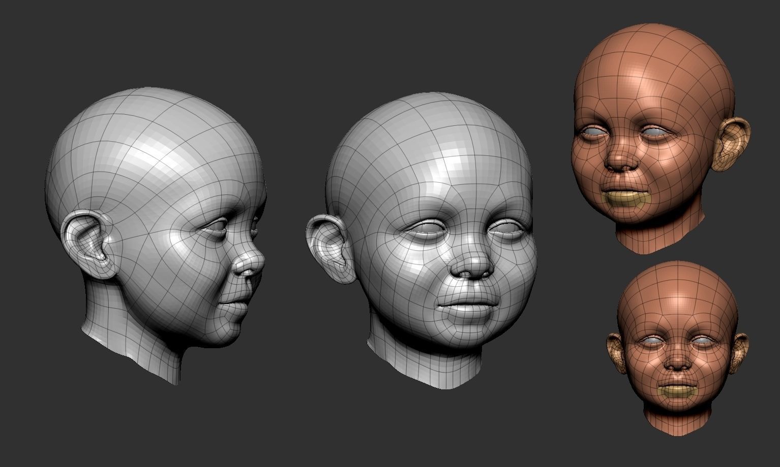 Child head basemsesh 3D model | CGTrader