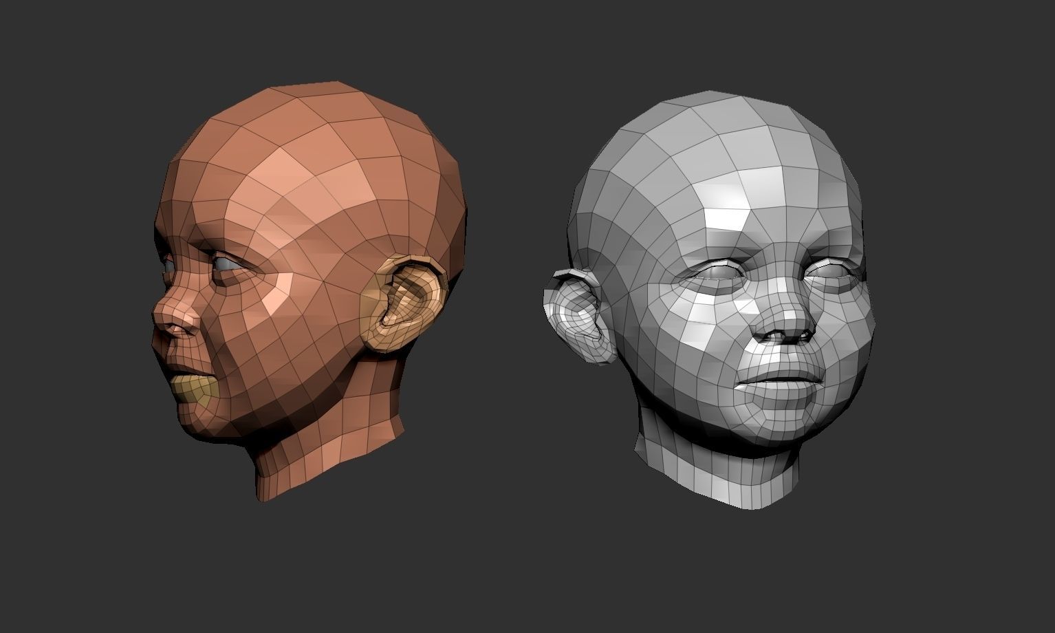 Child head basemsesh 3D model | CGTrader