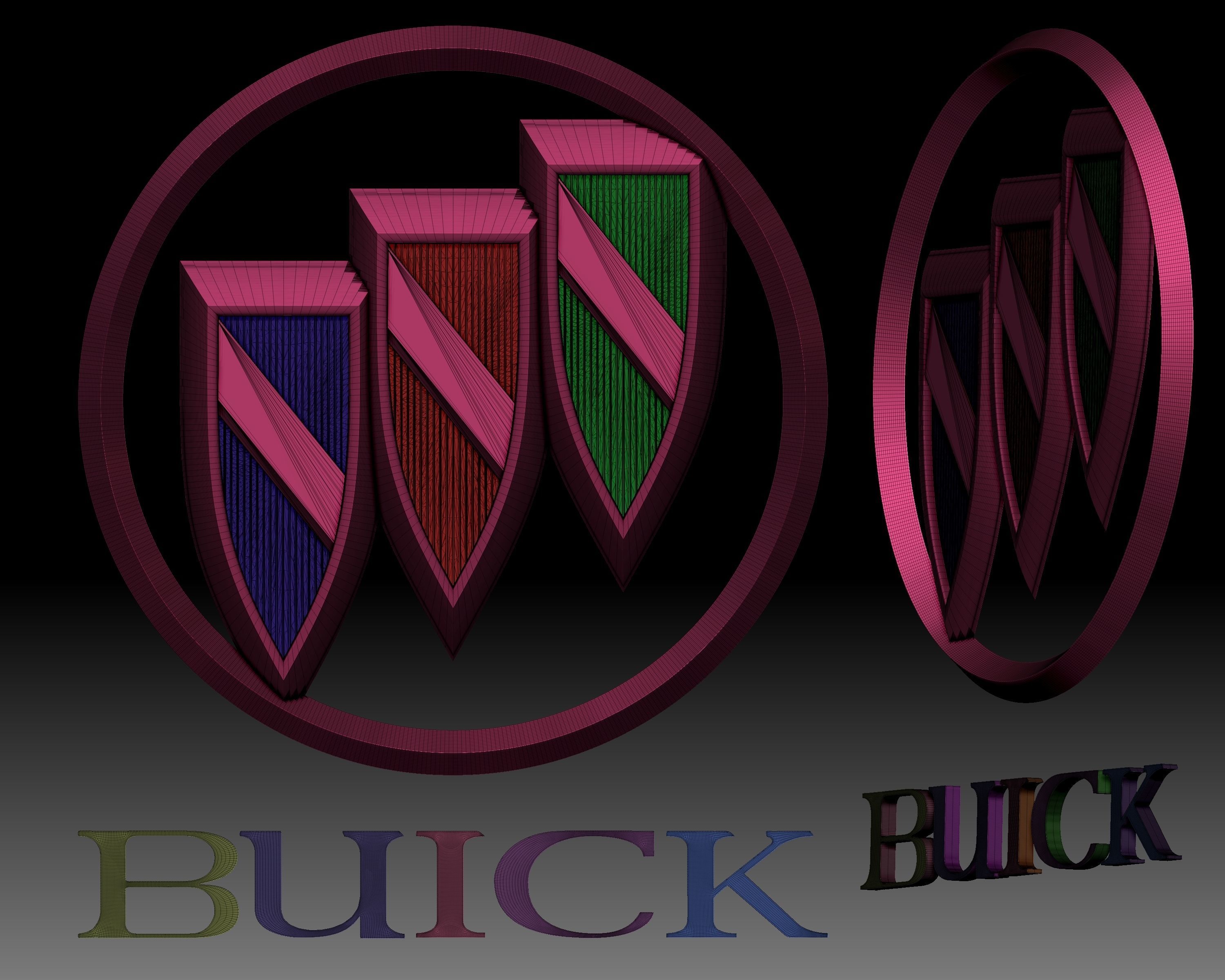 Buick logo car brand for 3D printer or CNC router 3D model 3D printable ...