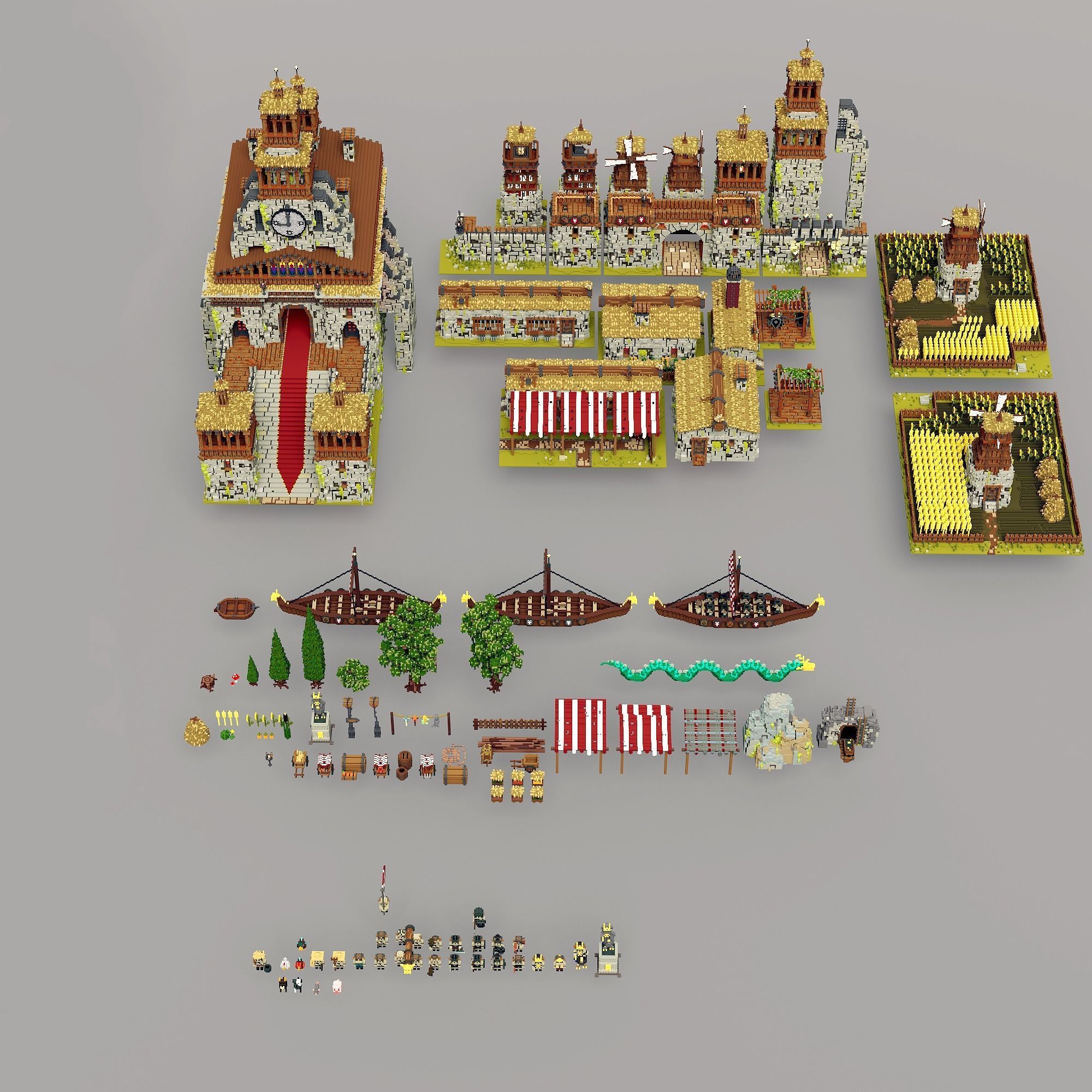 3D model Voxel Orc Castle Asset VR / AR / low-poly | CGTrader