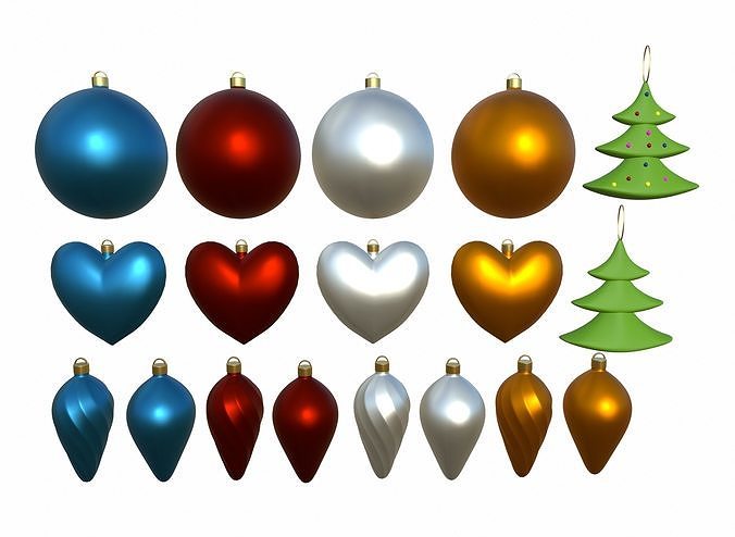 Christmas tree decorations 3D model | CGTrader