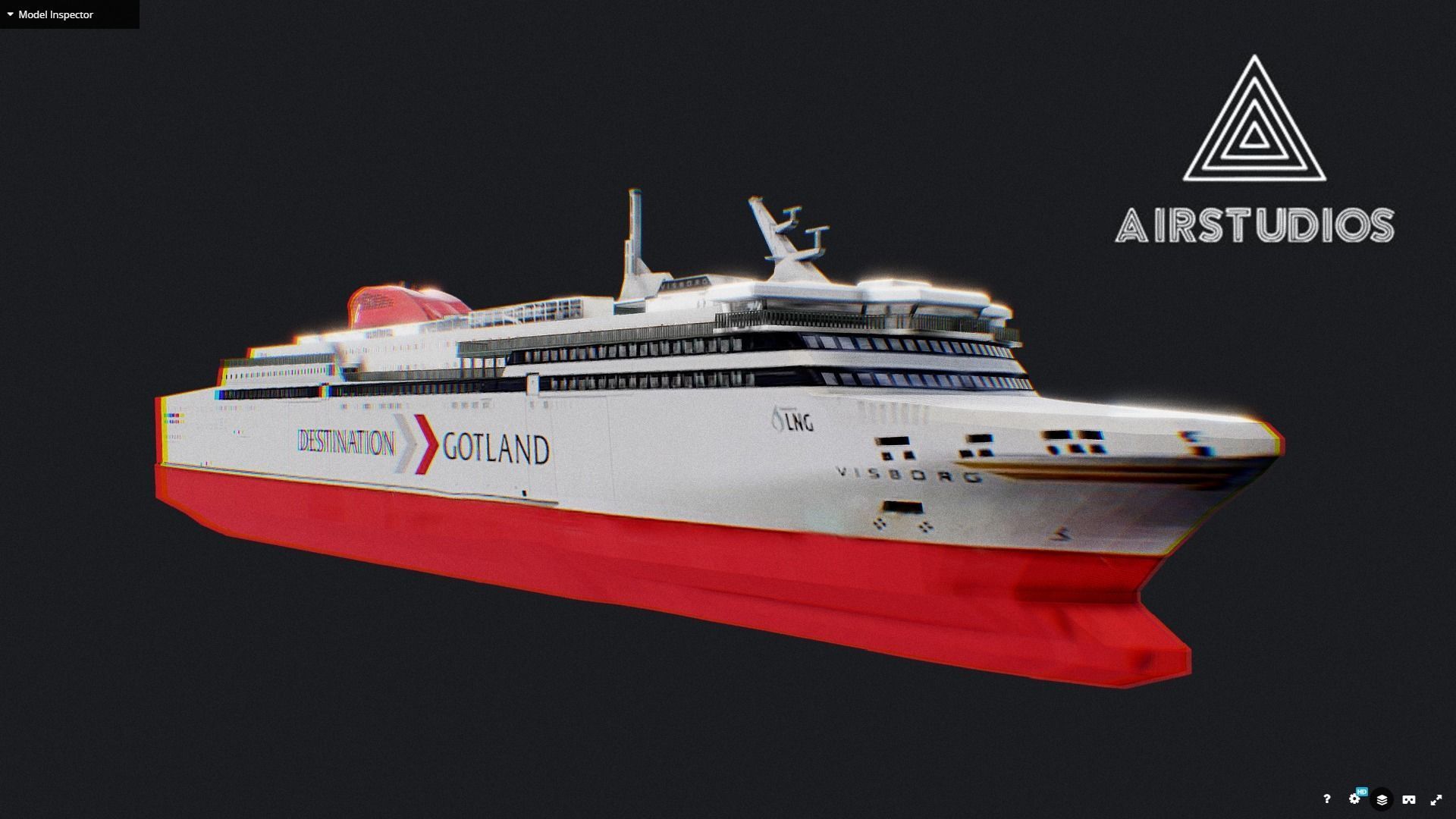 3D model Ship Ferry Destination Gotland Boat VR / AR / low-poly | CGTrader