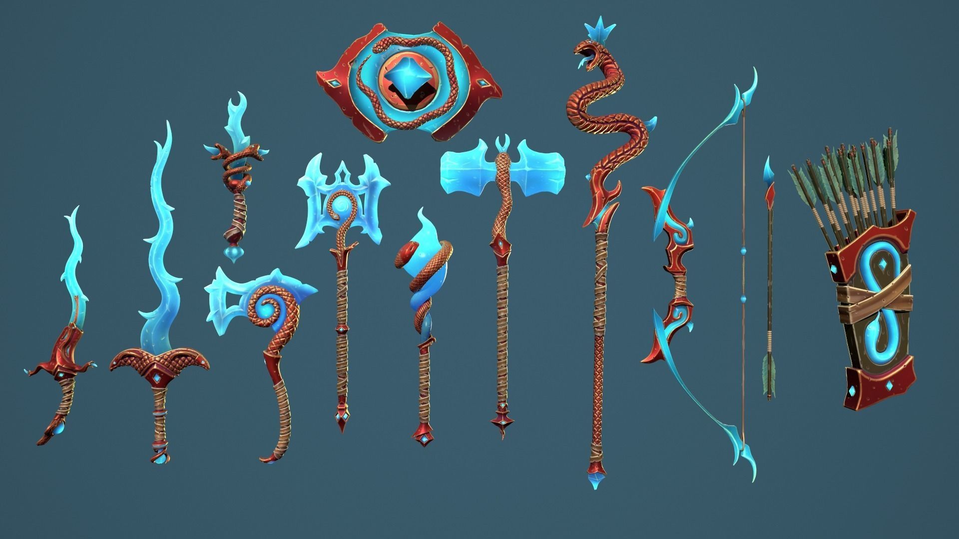 3D model Fantasy weapon snake VR / AR / low-poly | CGTrader