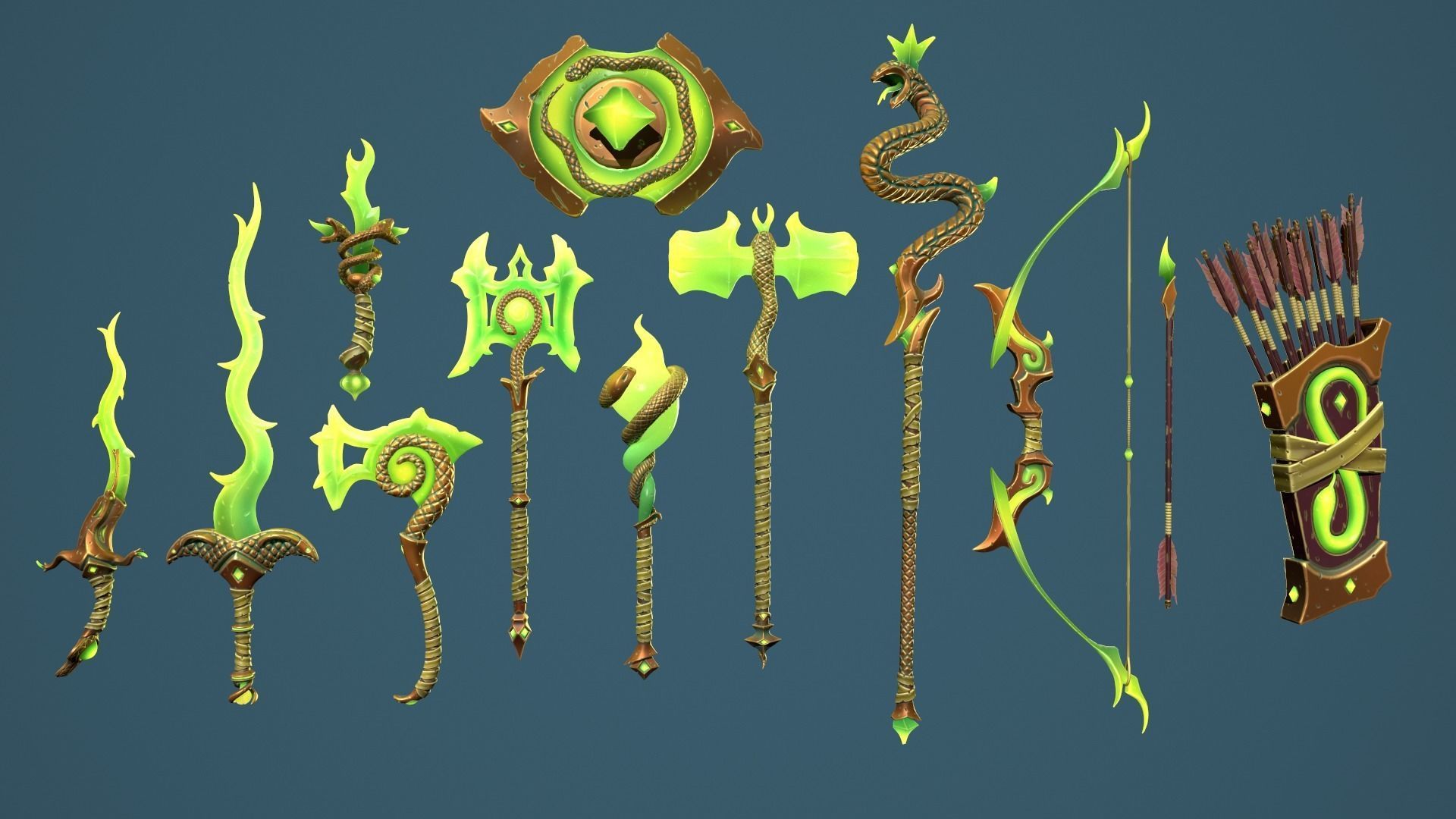 3D model Fantasy weapon snake VR / AR / low-poly | CGTrader