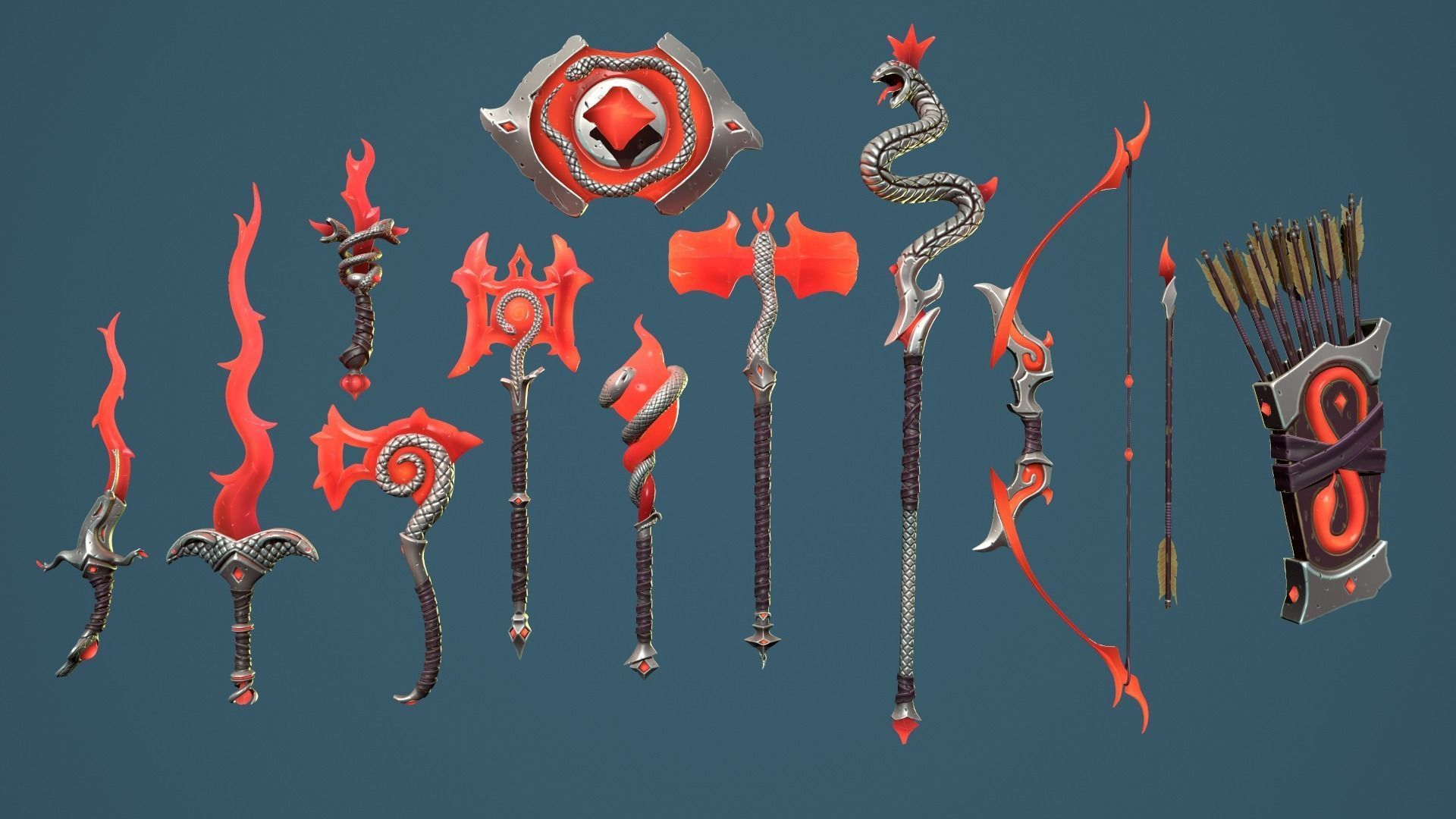 3D model Fantasy weapon snake VR / AR / low-poly | CGTrader