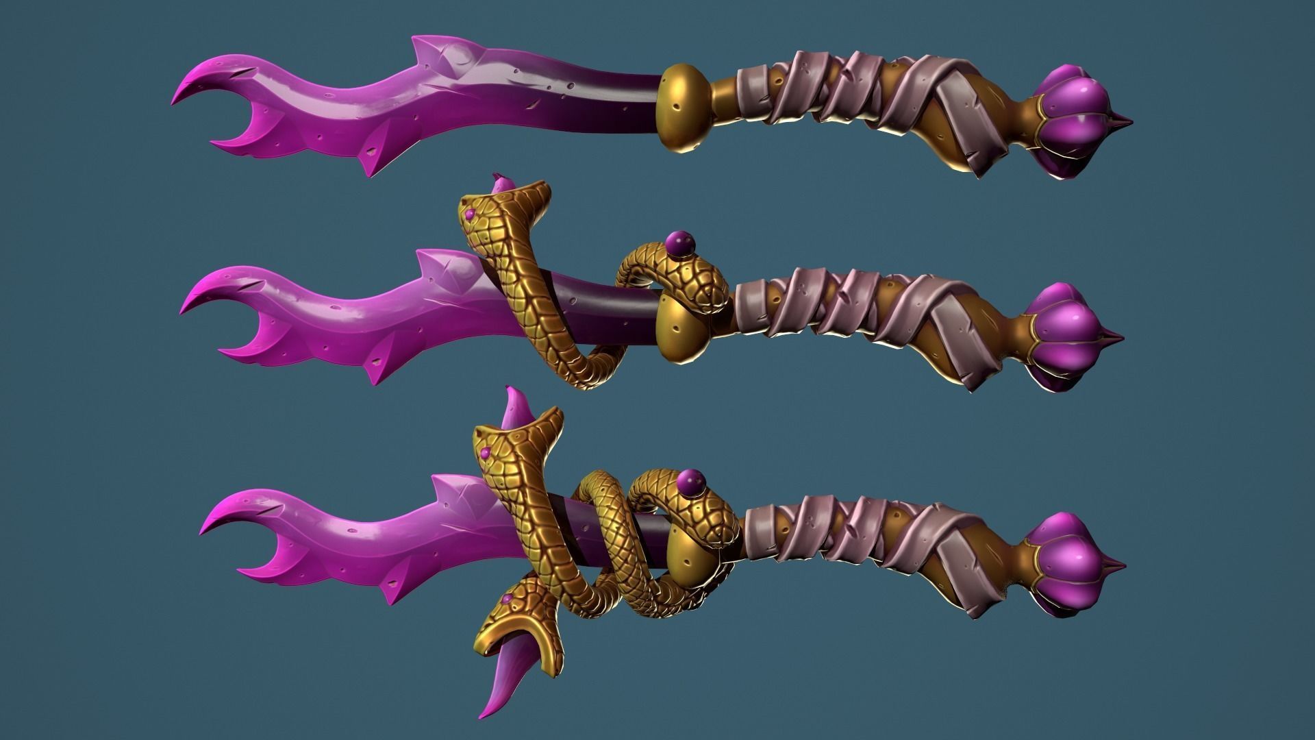 3D model Fantasy weapon snake VR / AR / low-poly | CGTrader