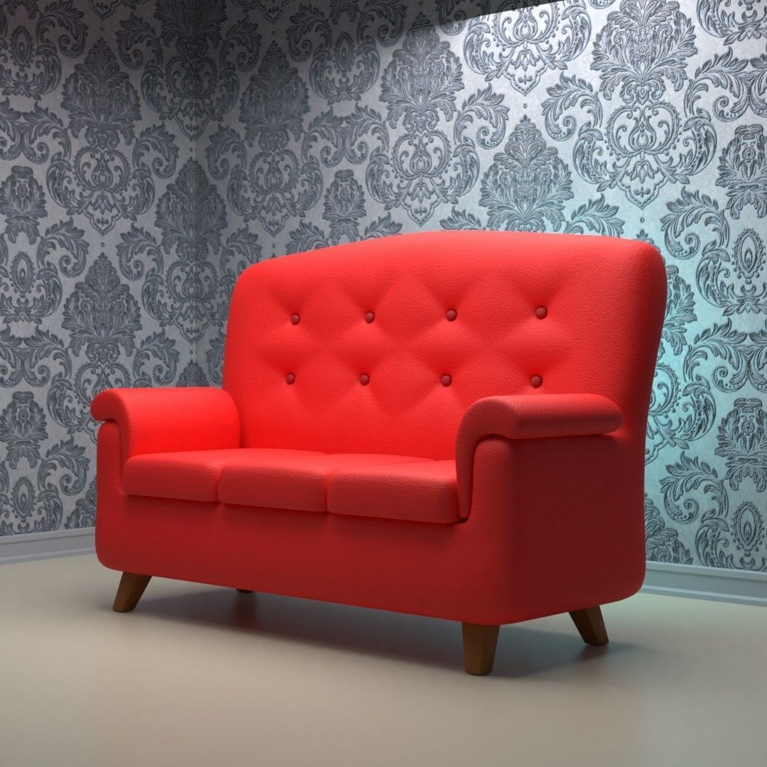 Sofa low-poly 3D model free VR / AR / low-poly 3D model | CGTrader