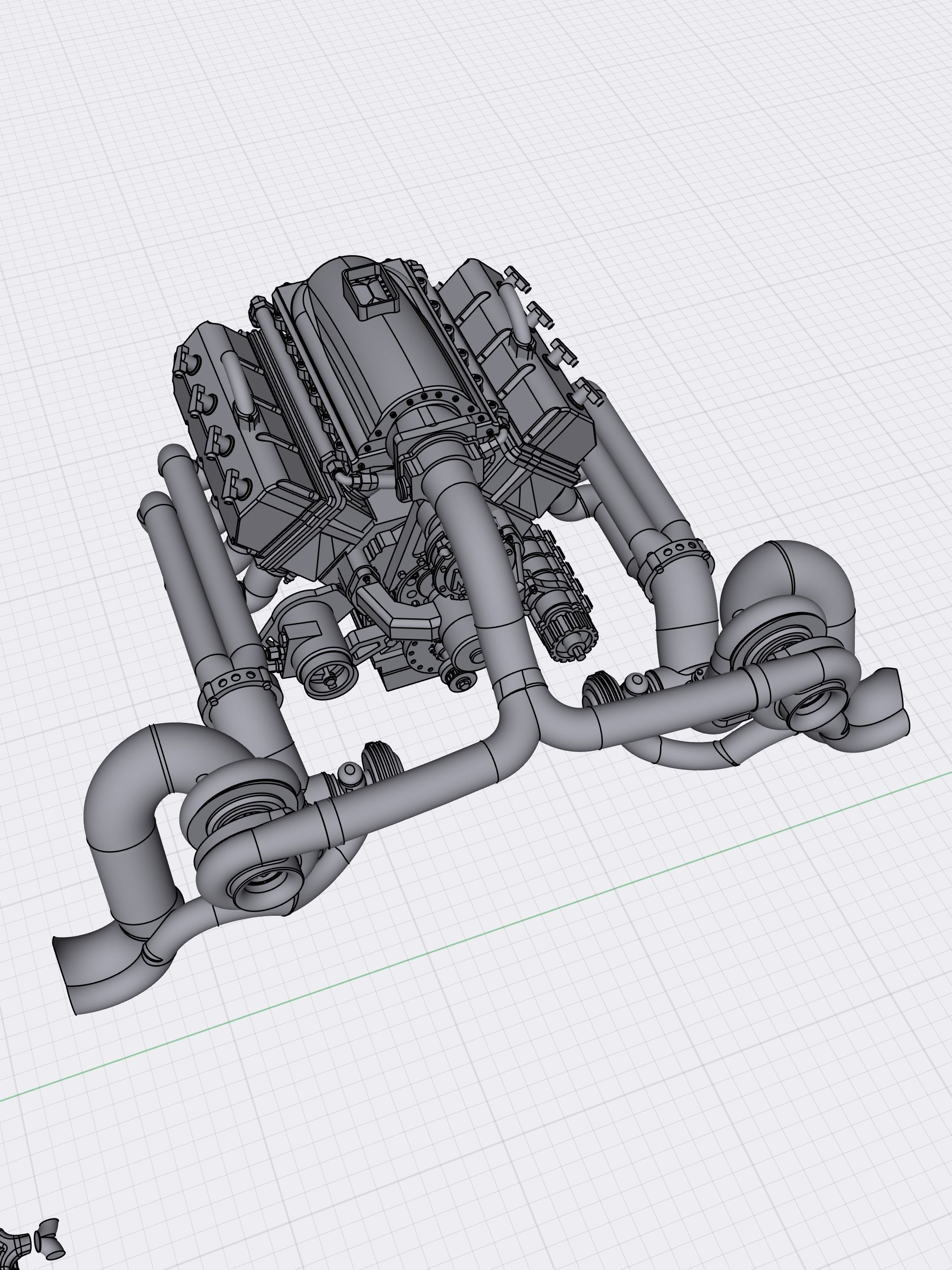 Twin Turbo Hemi Supercharged Complete High Detail 3D print model 3D ...