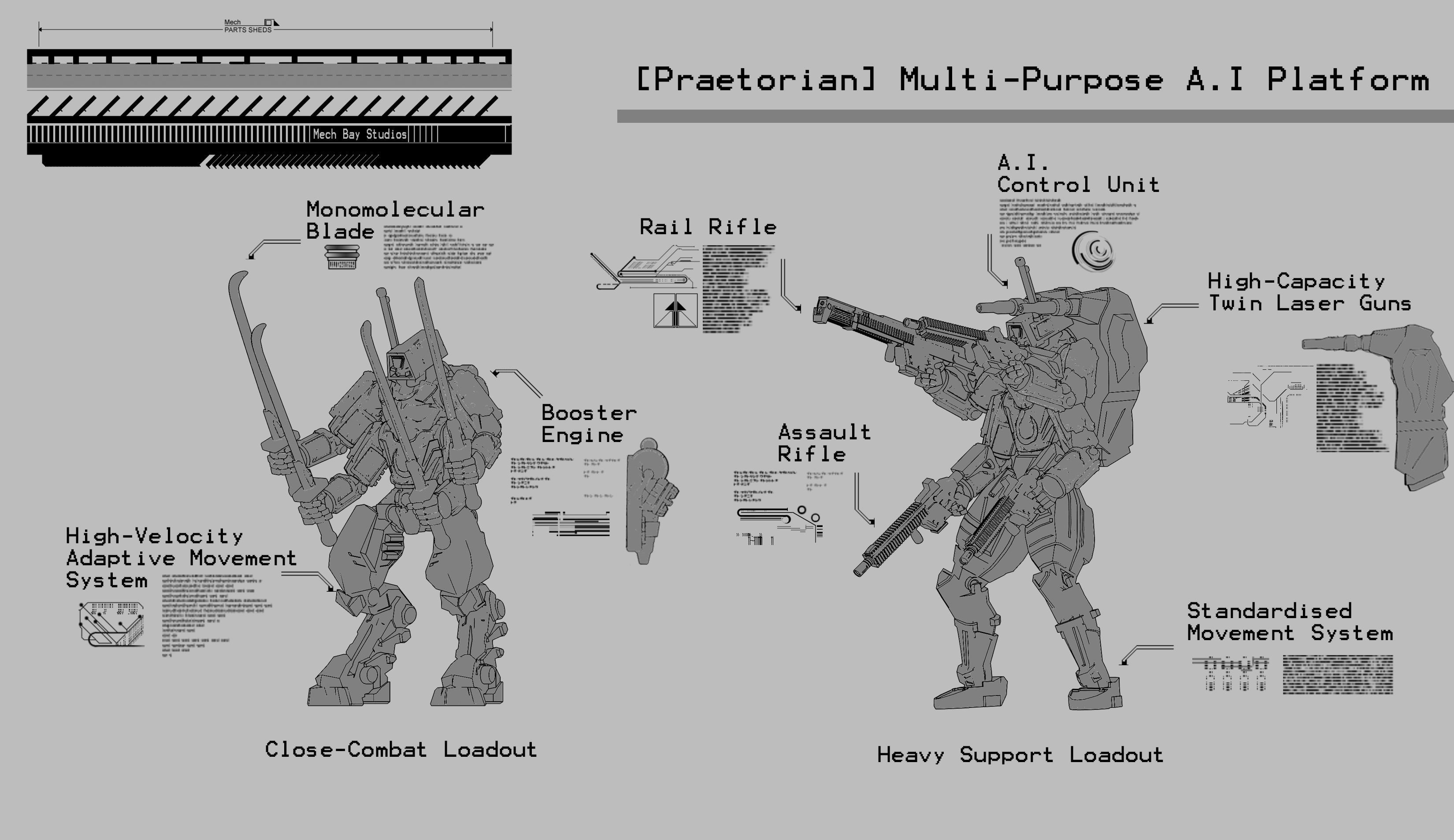28mm Infantry Support Mech Kit - Praetorian 3D model 3D printable ...
