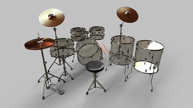 3D model Drum Set VR / AR / low-poly | CGTrader