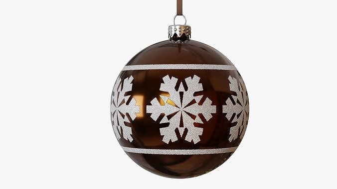 Christmas Ball Brown with Snowflakes 3D model | CGTrader