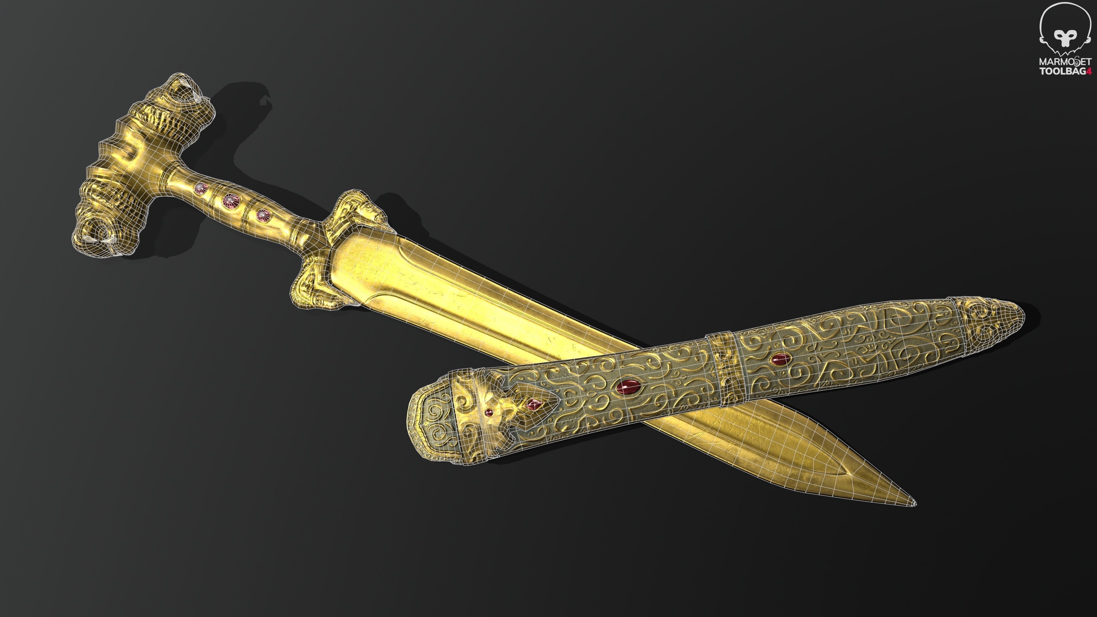 3D model Golden Dagger VR / AR / low-poly | CGTrader