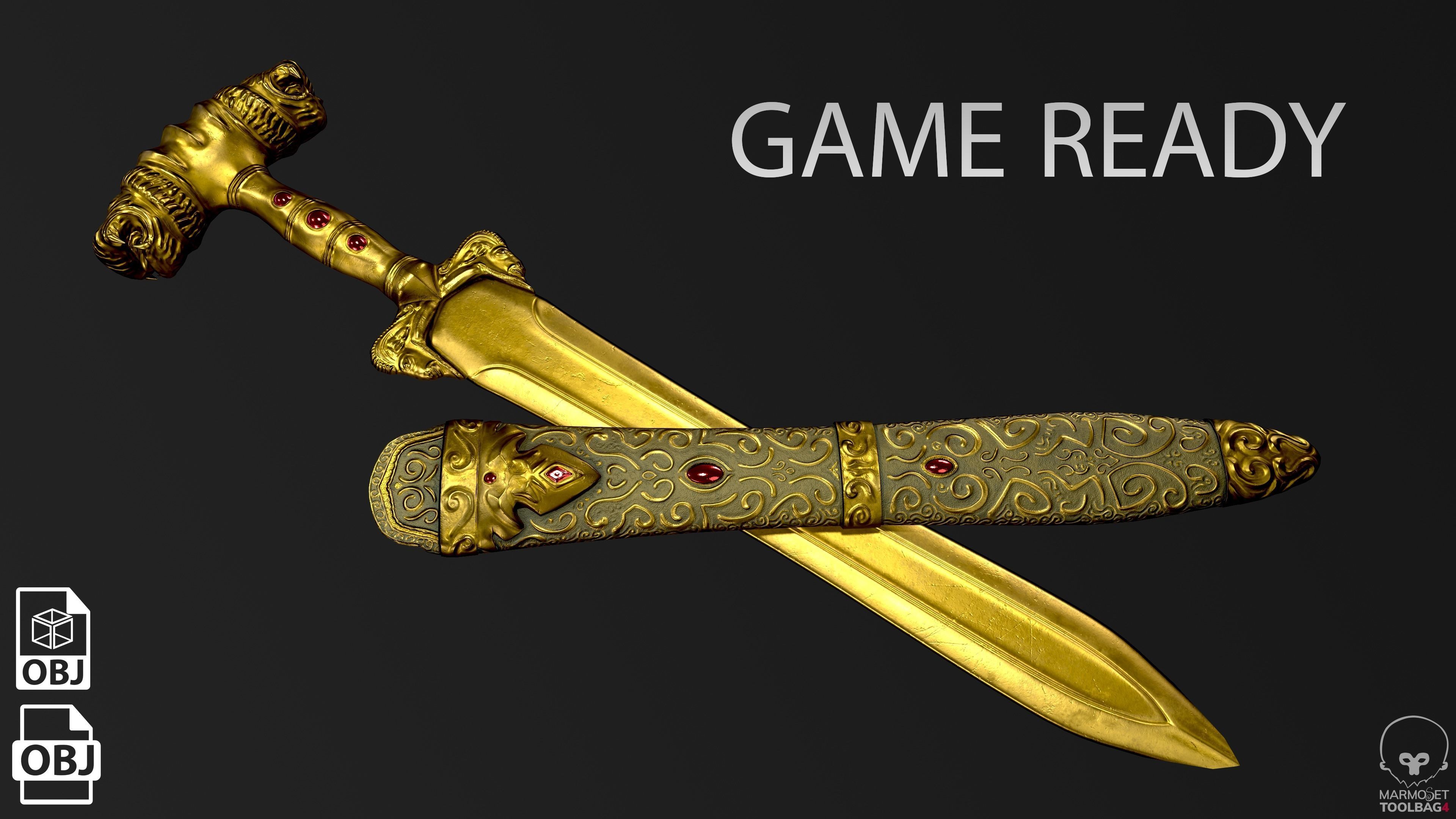 3D model Golden Dagger VR / AR / low-poly | CGTrader