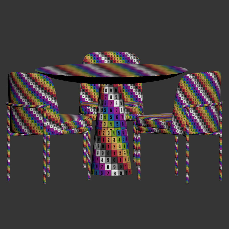 jack Chair Vex Table Dining Set 3D model | CGTrader