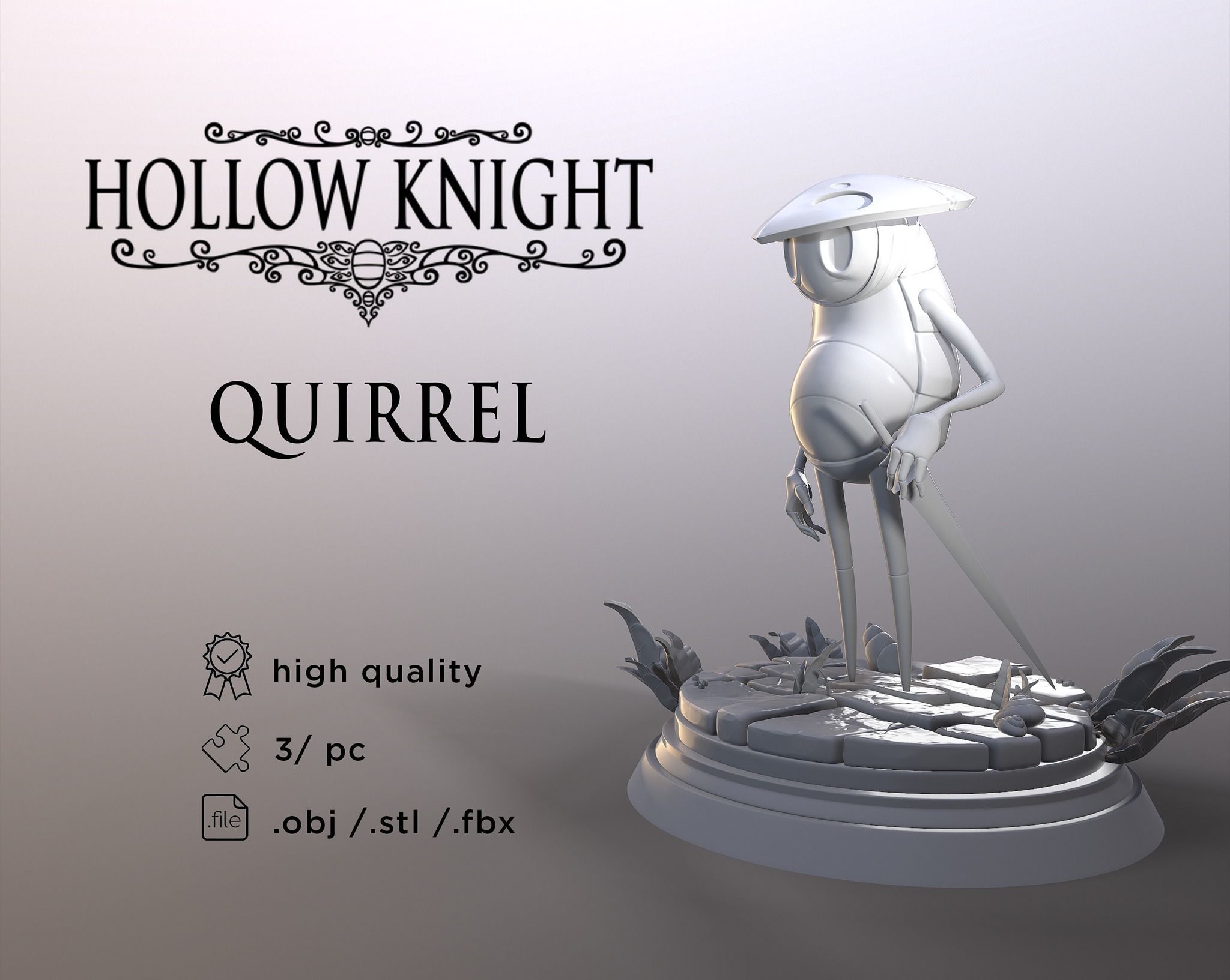 Hollow Knight Quirrel printable 3D model 3D printable | CGTrader