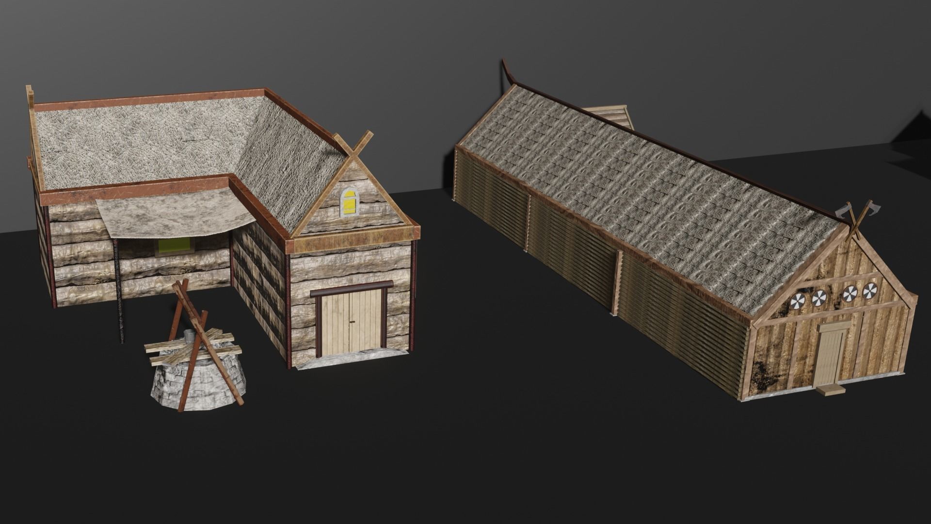 Viking house assets free VR / AR / low-poly 3D model | CGTrader