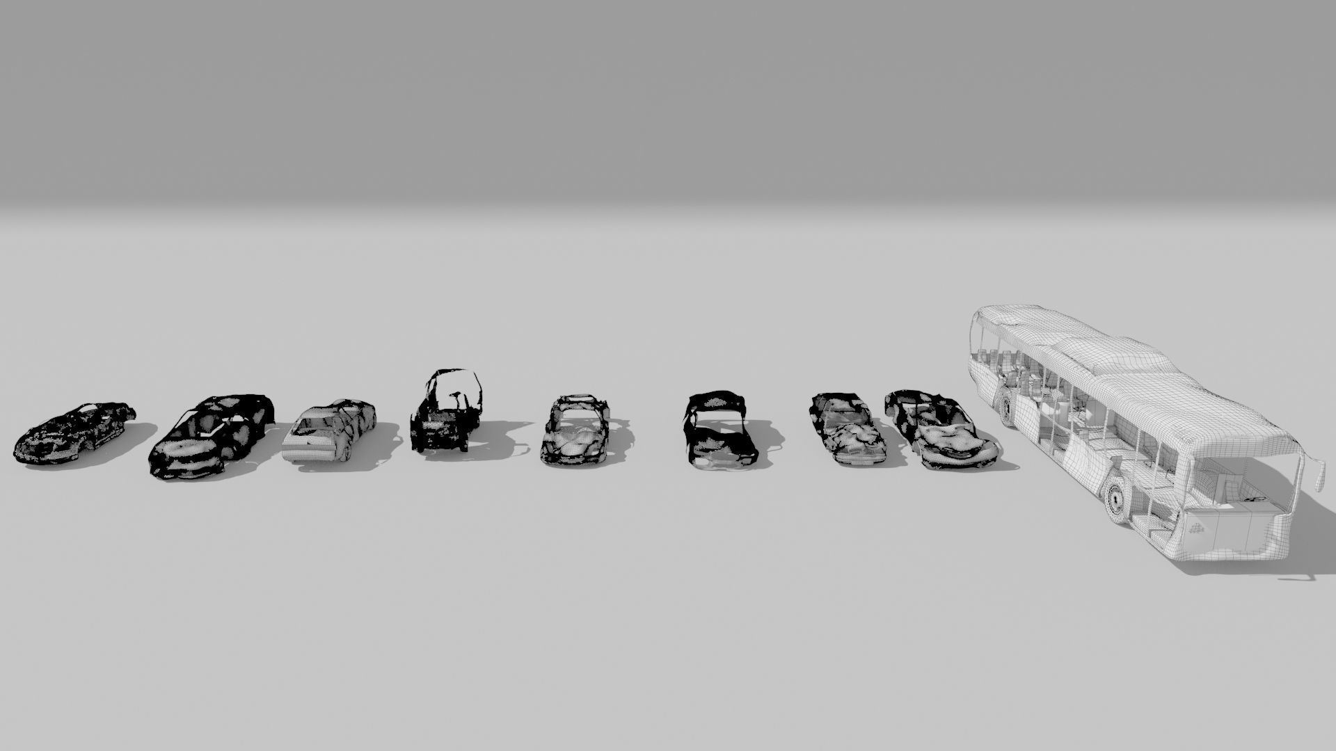 Destroyed Cars Vol 1 wrecked car vehicle burnt war rusty damaged 3D ...