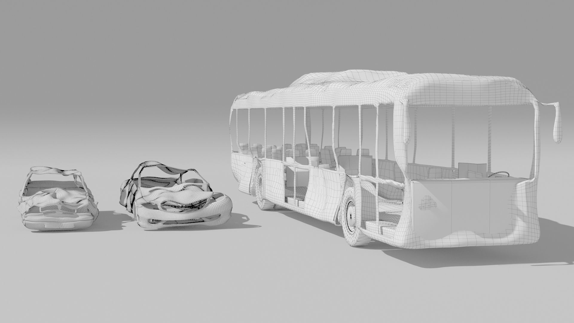 Destroyed Cars Vol 1 wrecked car vehicle burnt war rusty damaged 3D ...