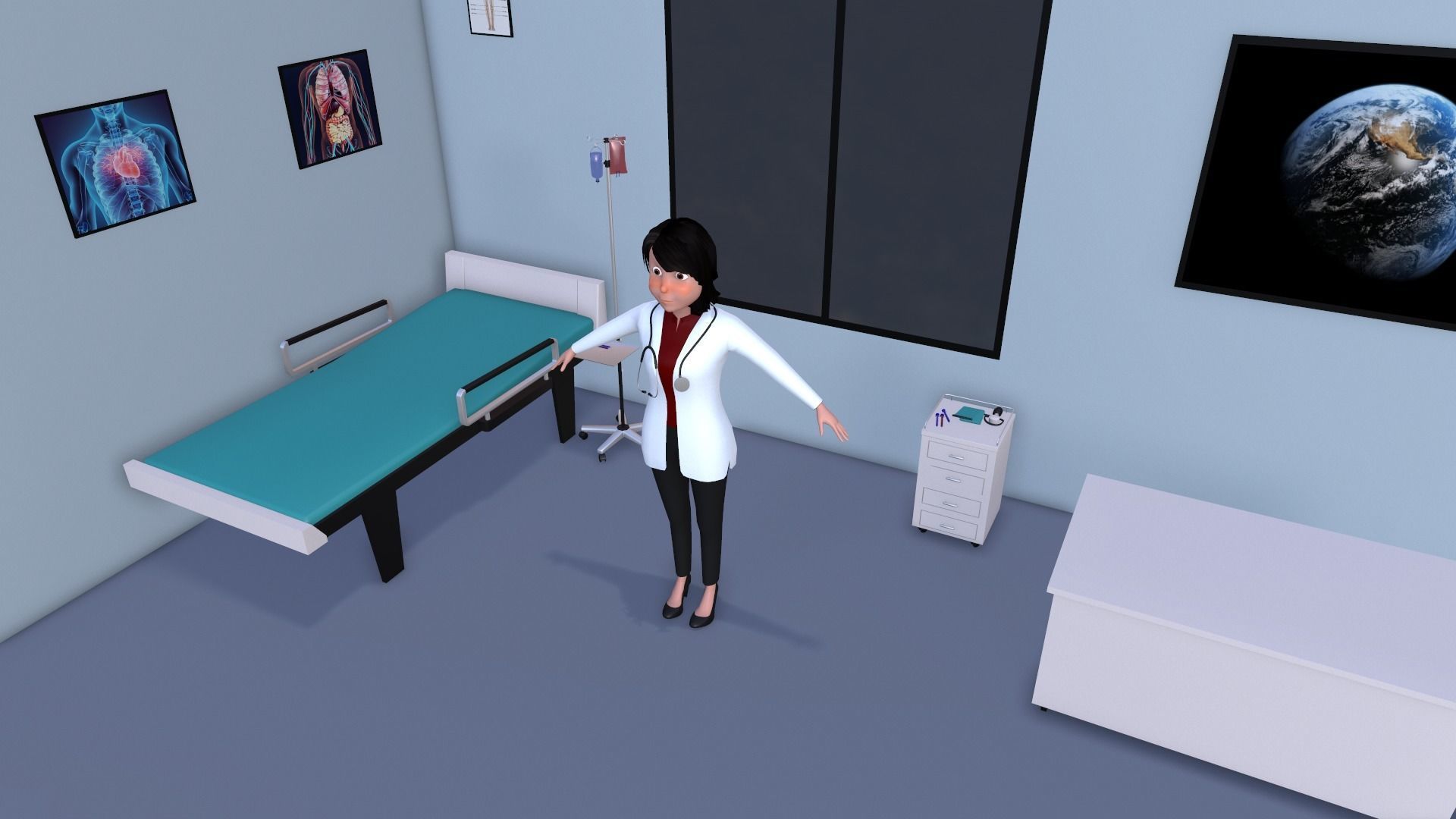 Low Poly Doctor Female Character 3D model | CGTrader