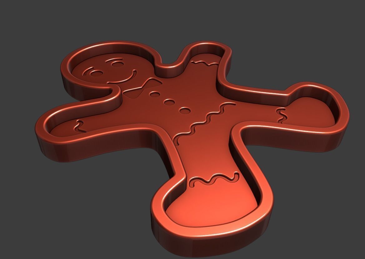 Gingerbread Man Tray - CNC Files for Wood 3D model | CGTrader