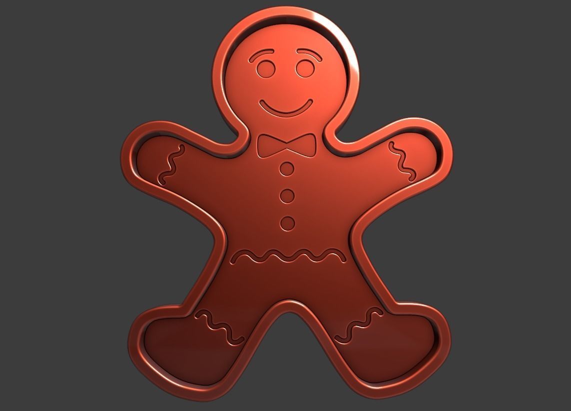 Gingerbread Man Tray - CNC Files for Wood 3D model | CGTrader