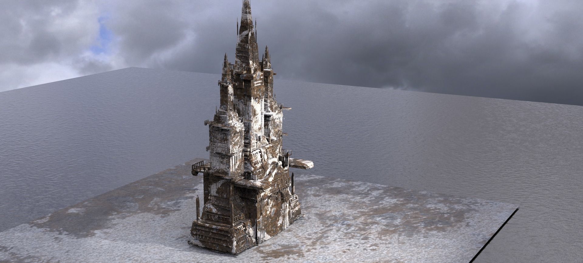 Sci-Fi Dome tower Tiled Texture Provided 3D model | CGTrader