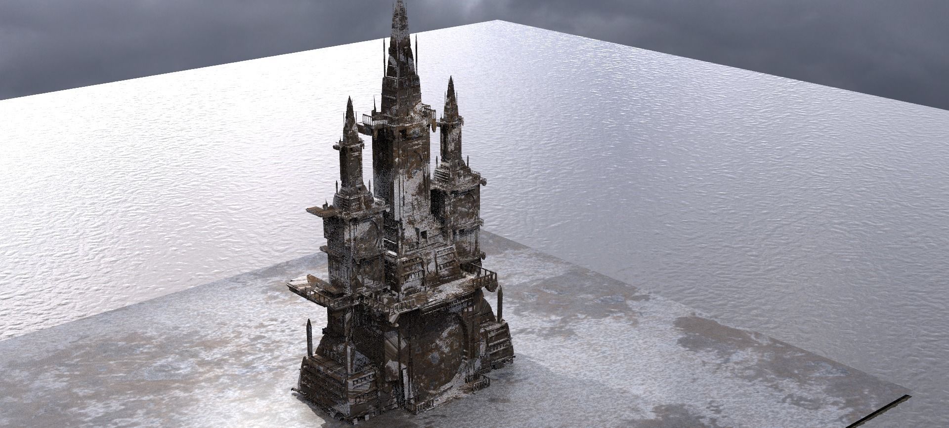 Sci-Fi Dome tower Tiled Texture Provided 3D model | CGTrader