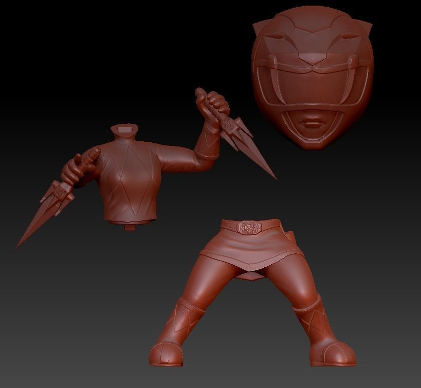 YELLOW RANGER CHIBI with a skirt 3D model 3D printable | CGTrader