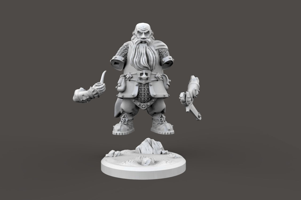 Smoking dwarf 3D model 3D model 3D printable | CGTrader