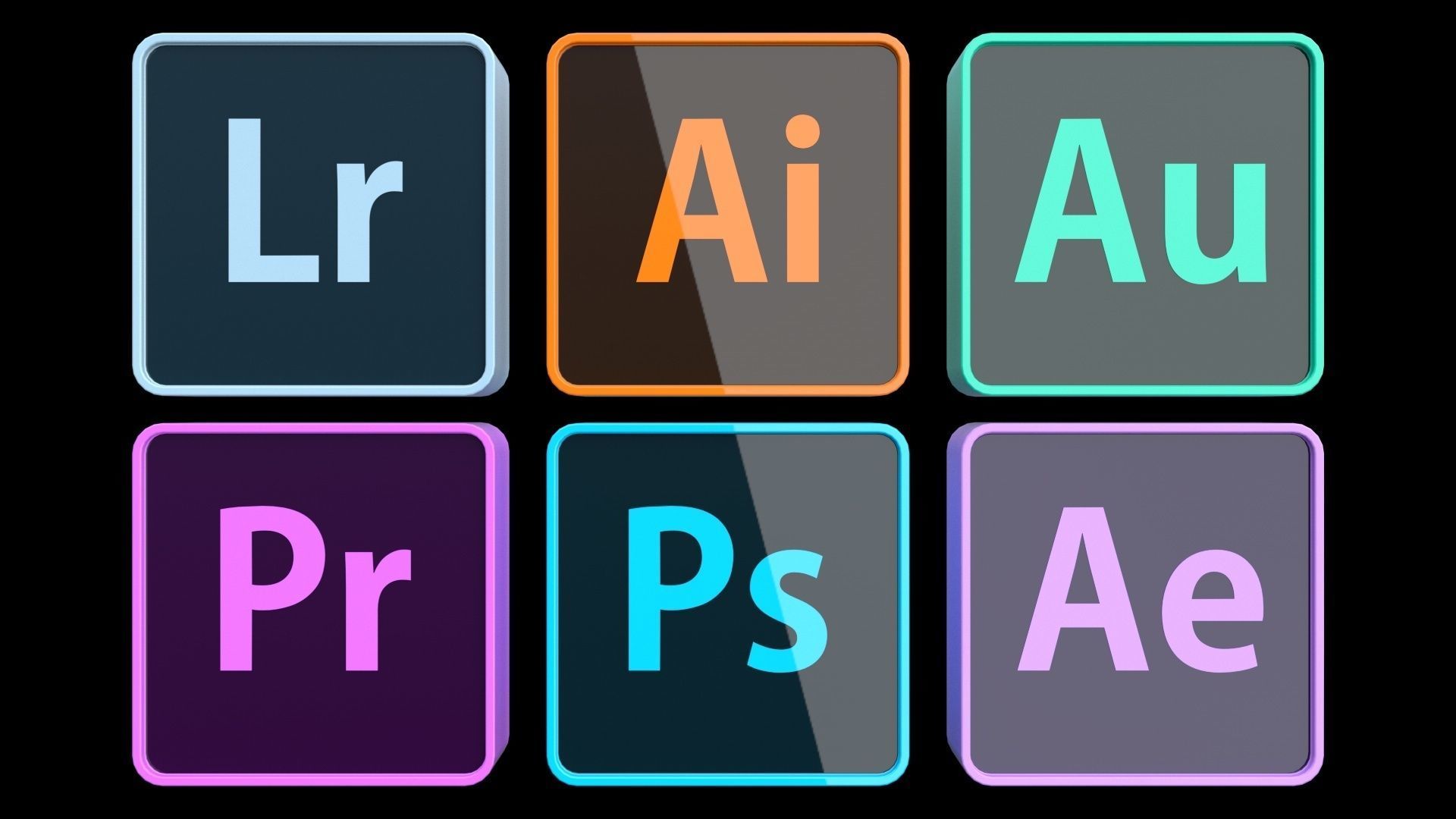 3D model Adobe icons VR / AR / low-poly | CGTrader