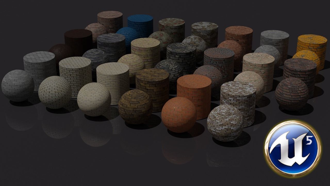 Free Unreal Engine 5 Brick and Walls Materials Pack free VR / AR / low ...