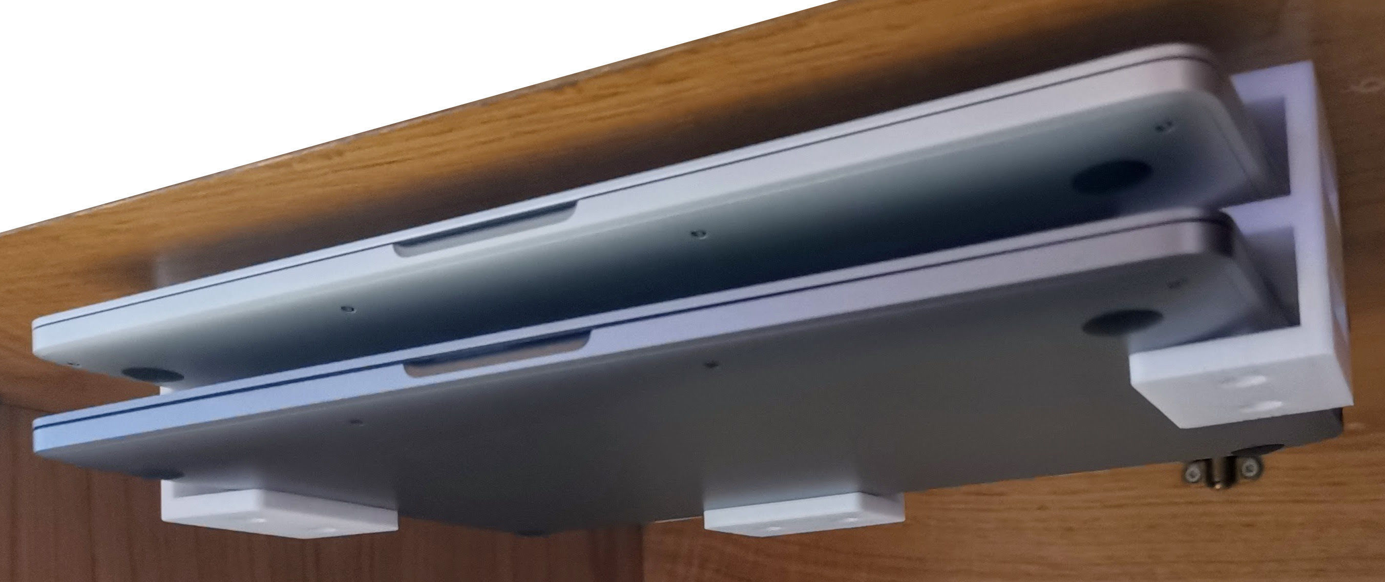 Double Laptop Holder Mount for Desk - Under Desk Laptop Stand 3D model ...