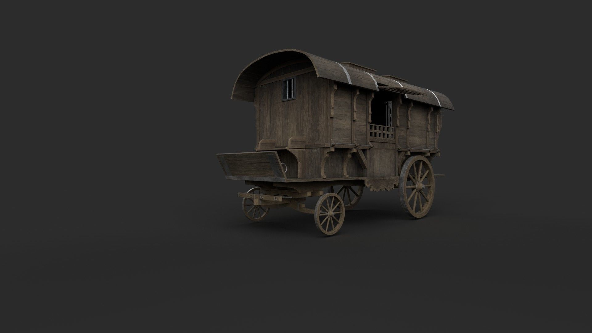 3D model Realistic Medieval Merchant Wagon VR / AR / low-poly | CGTrader