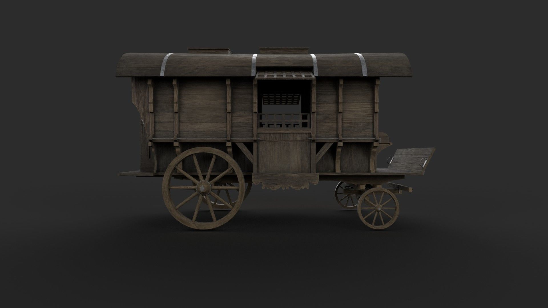 3D model Realistic Medieval Merchant Wagon VR / AR / low-poly | CGTrader