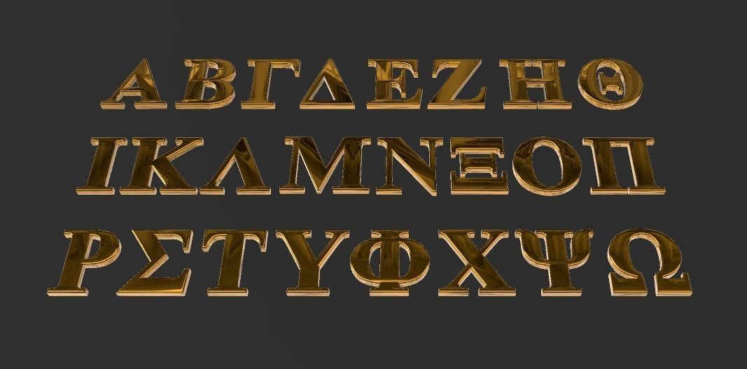 GREEK ALPHABET 3D model 3D printable | CGTrader