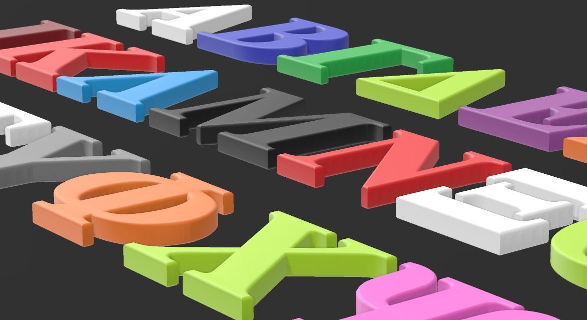 GREEK ALPHABET 3D model 3D printable | CGTrader