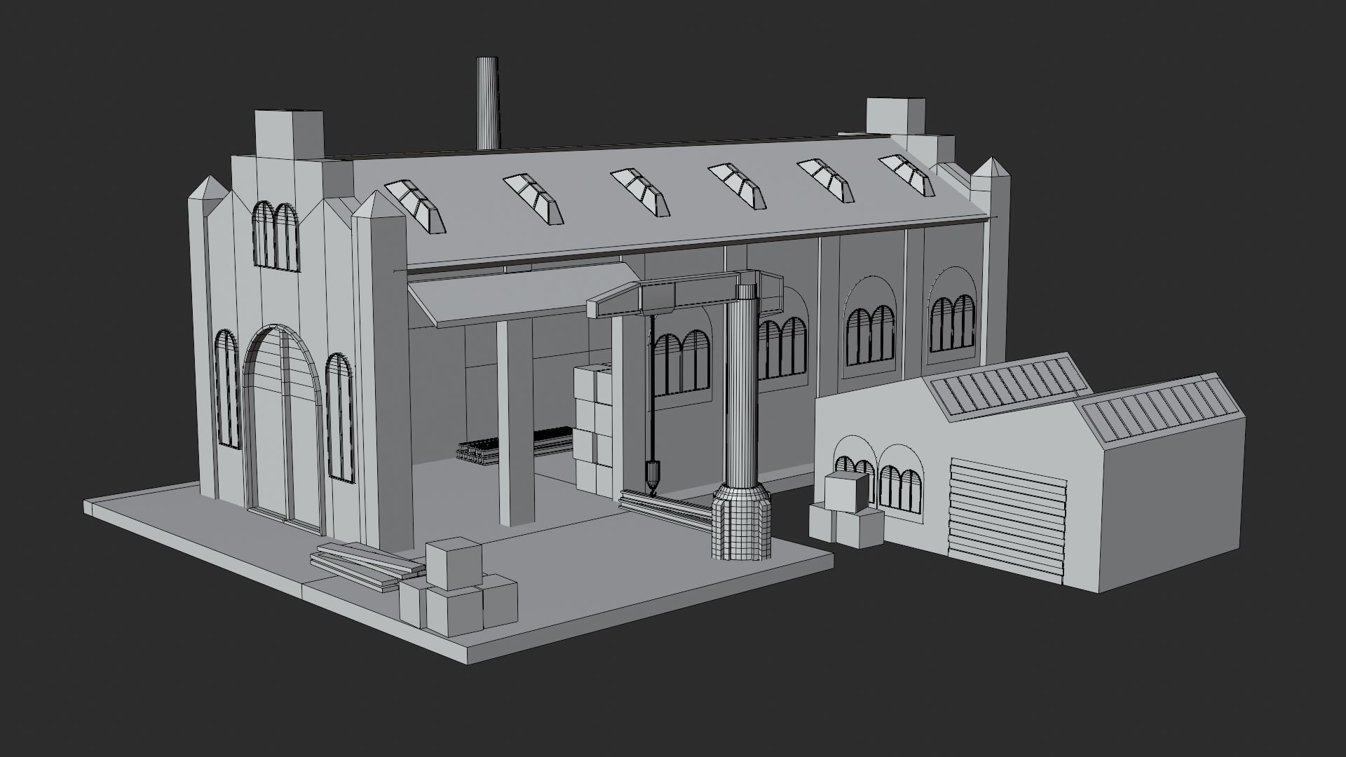 Train Station and Factory Game Assets free VR / AR / low-poly 3D model ...