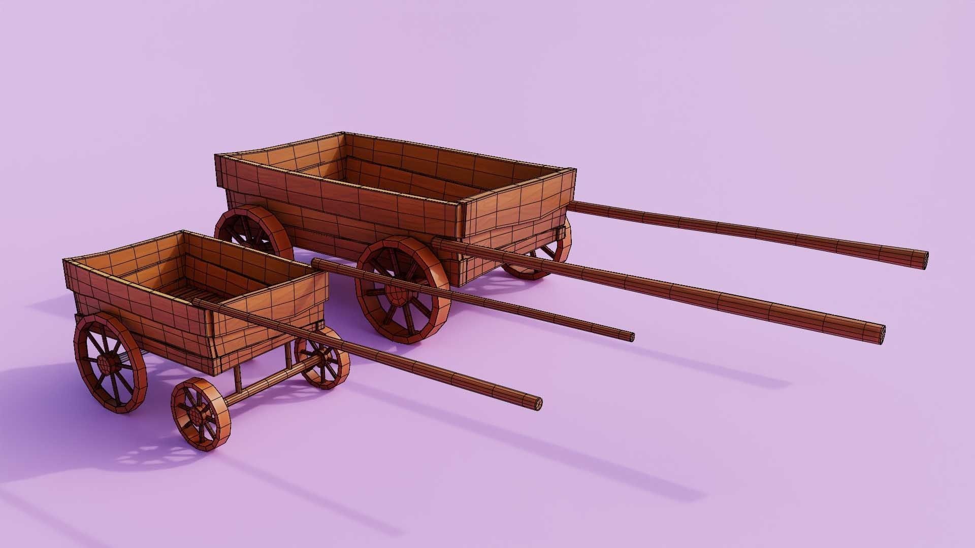 3D model Wain 3D Model For Animation And Game VR / AR / low-poly | CGTrader