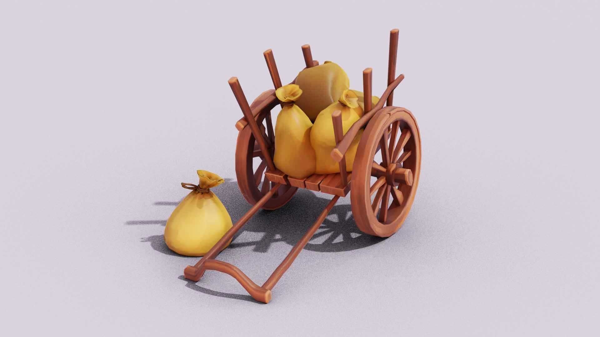 3D model Wain 3D Model For Animation And Game VR / AR / low-poly | CGTrader