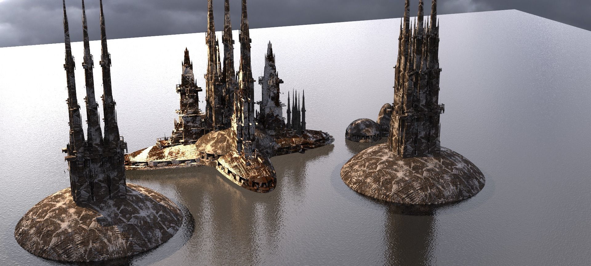 Sci-Fi Dome Kit bash 3 detailed designs 3D model | CGTrader