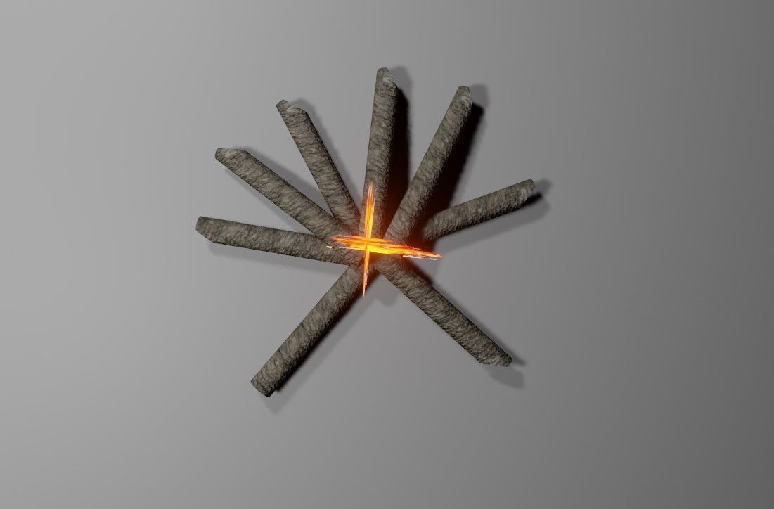 3D model Bonfire - Fire Pit - Fogueira VR / AR / low-poly | CGTrader