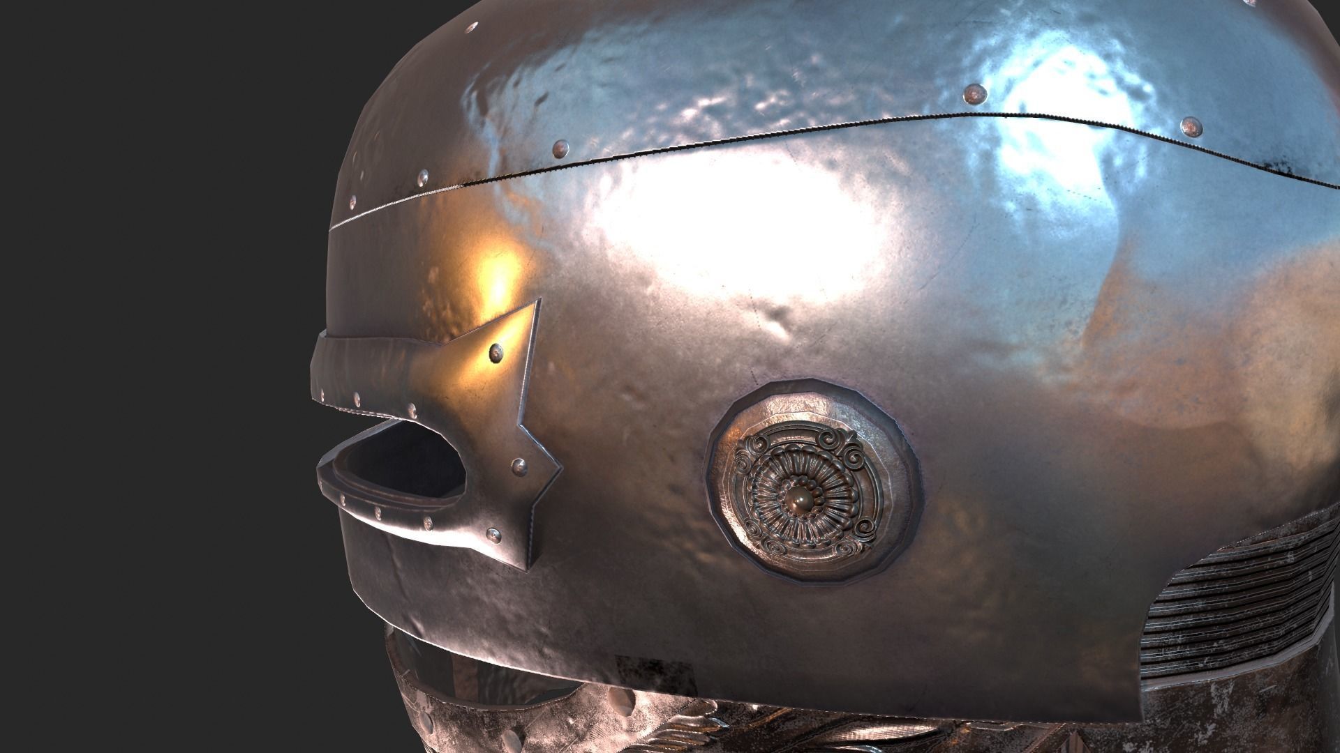 3D model medieval cop helmet VR / AR / low-poly | CGTrader