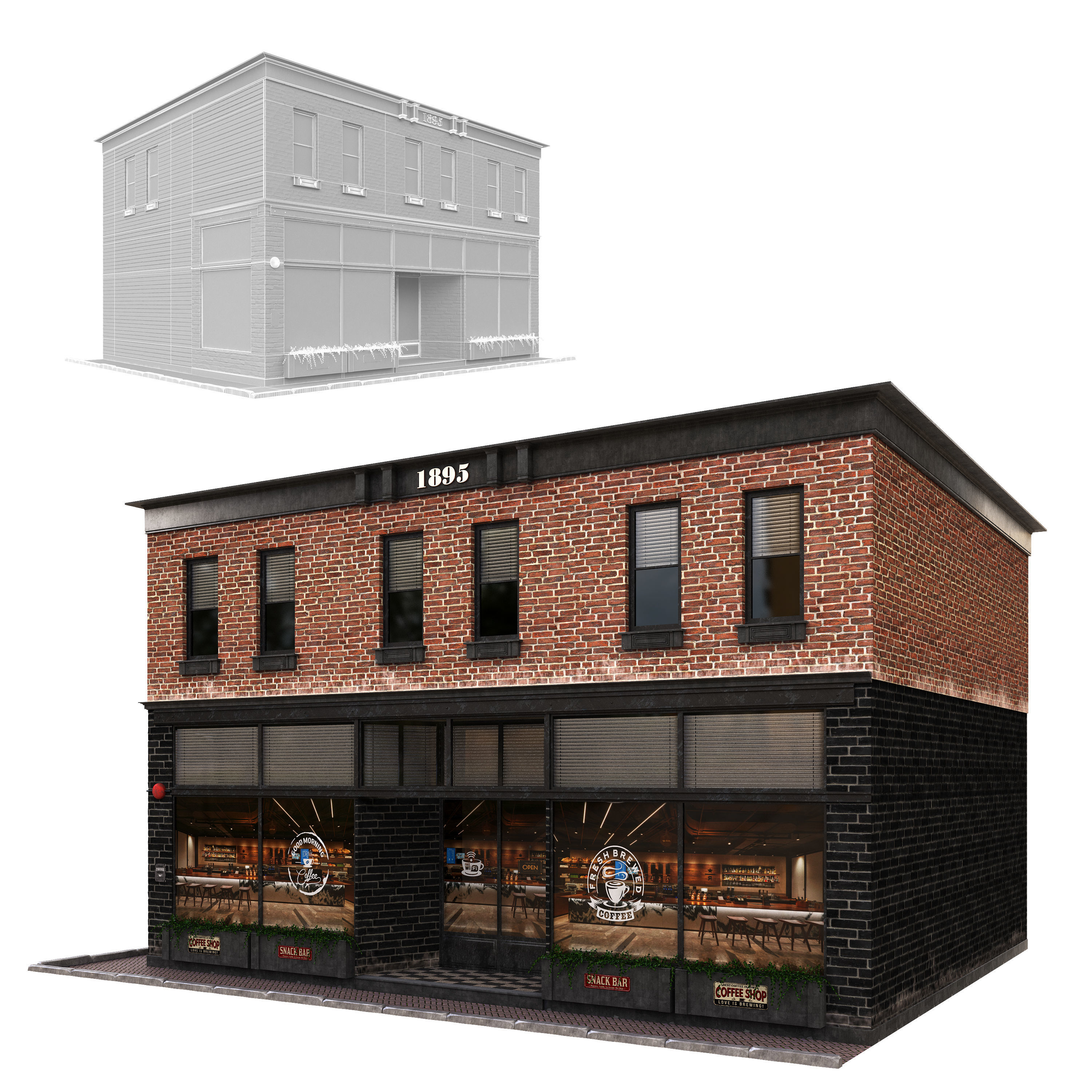 Building-03 cafe 3D model | CGTrader