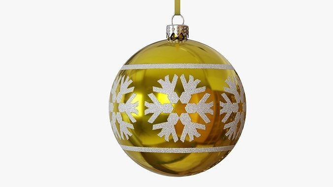 Christmas Ball Gold with Snowflakes 3D model | CGTrader