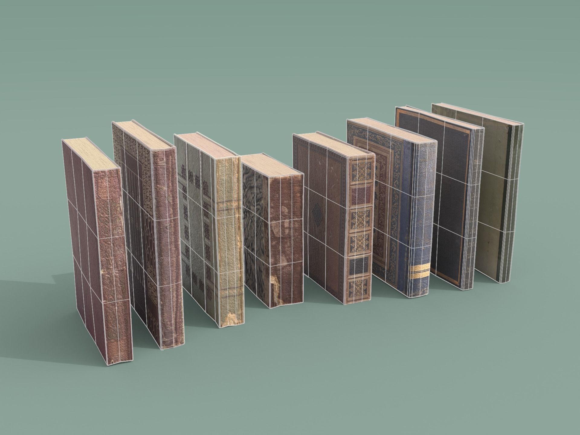 3D model 3D Asset - Old Books Set VR / AR / low-poly | CGTrader
