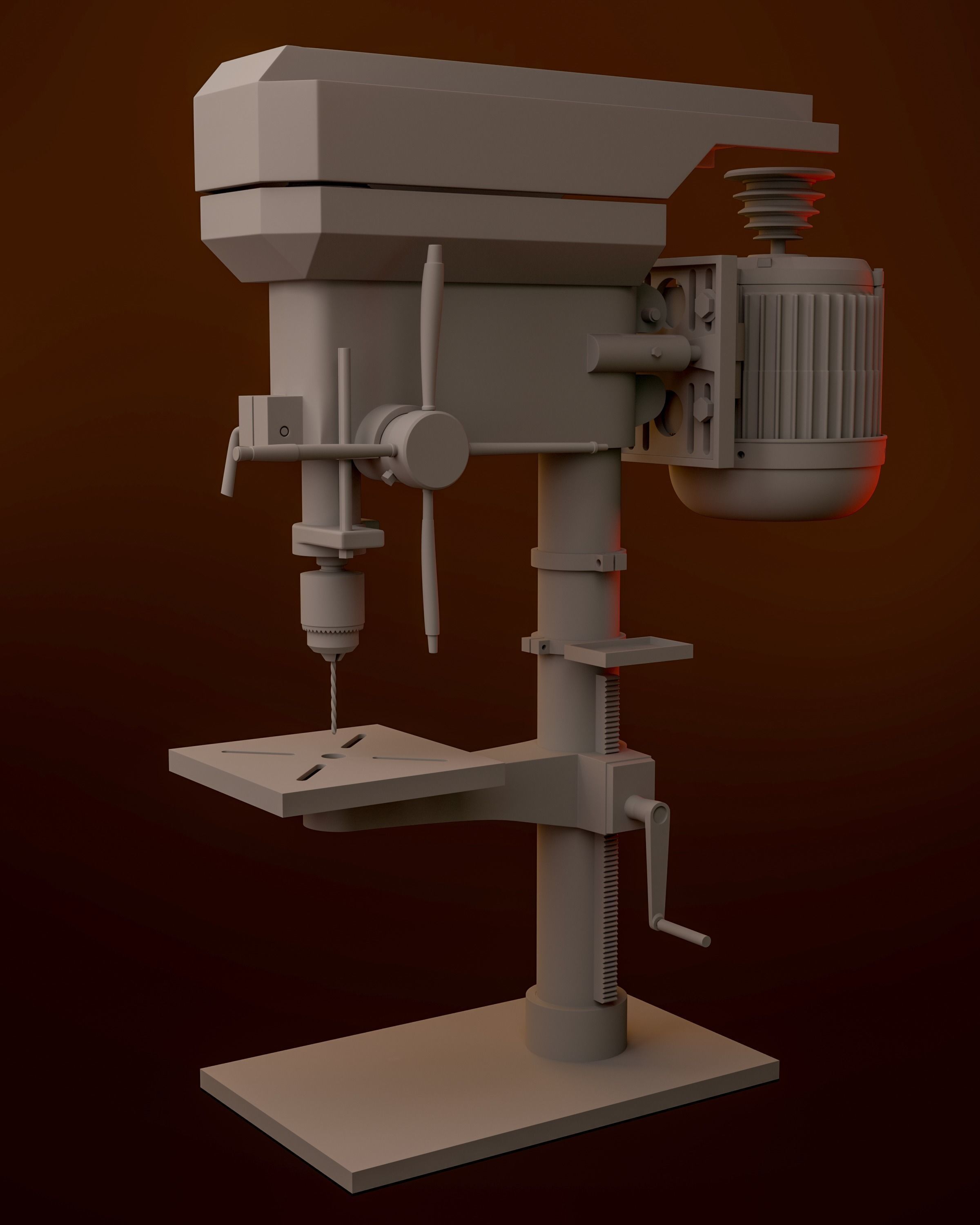 Pillar Drill Machine free 3D model | CGTrader