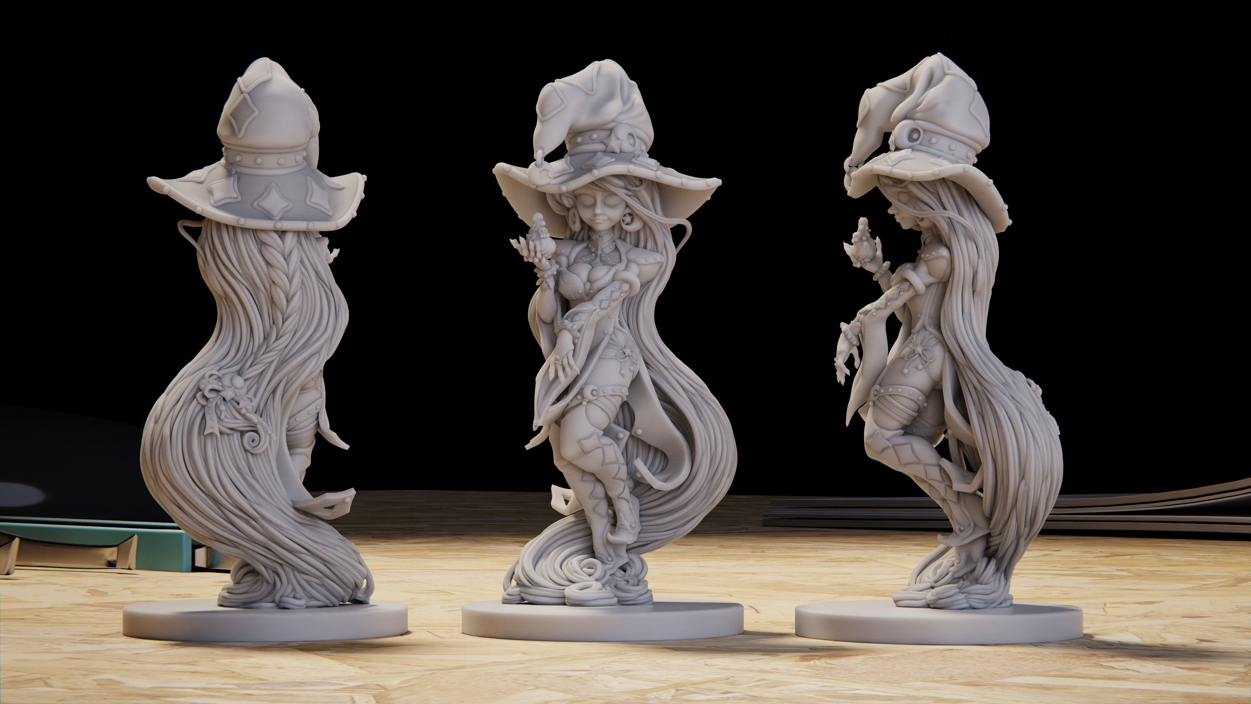 Witch - 3d mini for 3d print 3D model 3D printable | CGTrader