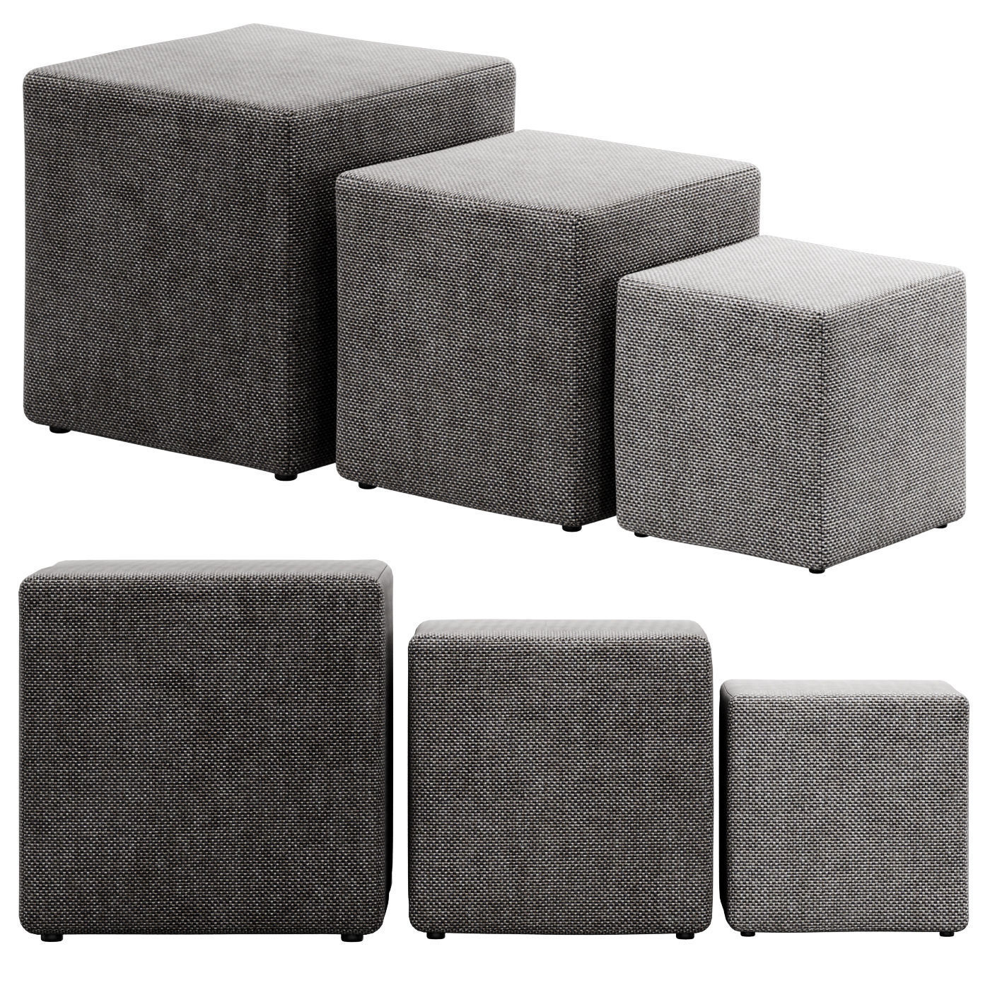 Stack Ottoman Poufs Seatings by Naula 3D model | CGTrader