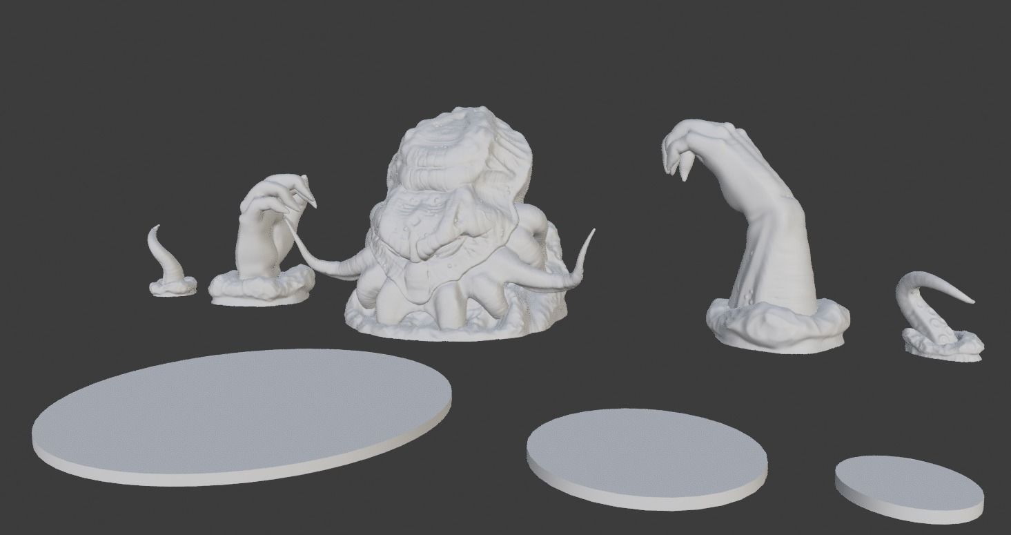 Cthulhu Old God Miniature Set free 3D model 3D printable | CGTrader