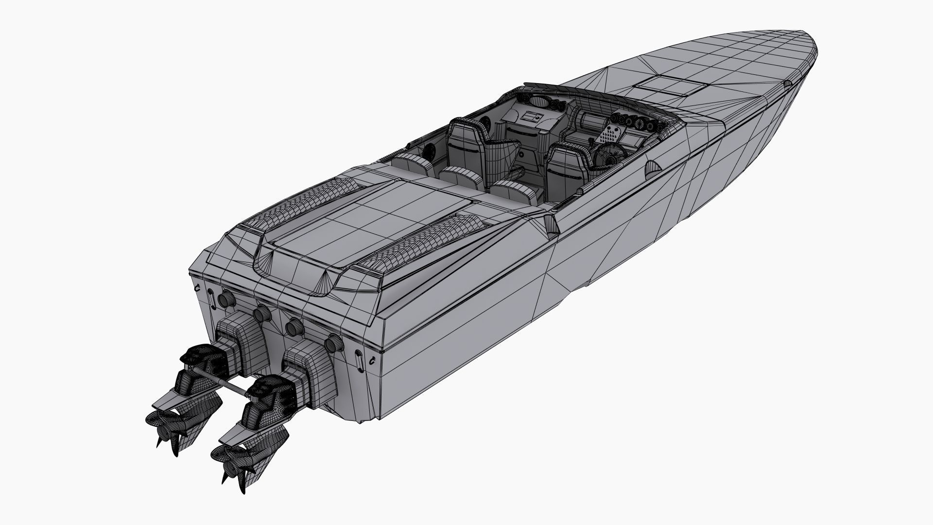 3D model Cigarette 39ft Top Gun Unlimited speedboat VR / AR / low-poly ...